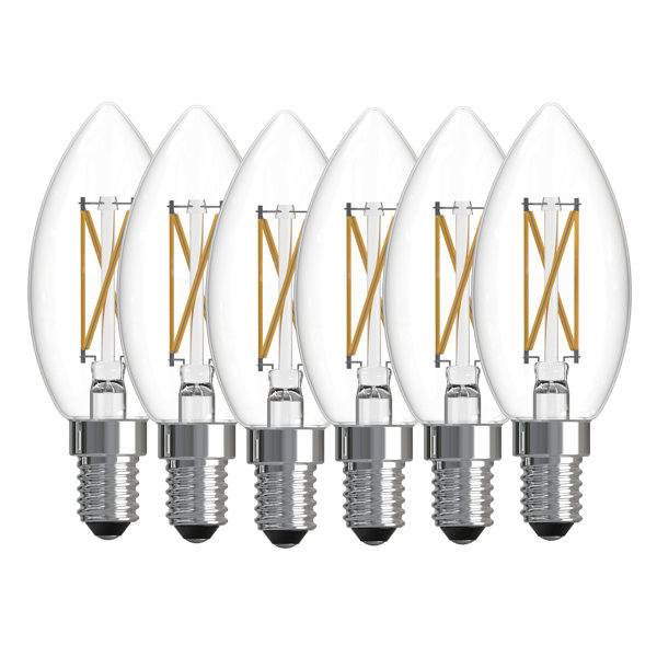 Bulbrite Industries Bulbrite LED Filament Dimmable B11 Light Bulb with Clear Finish and ...